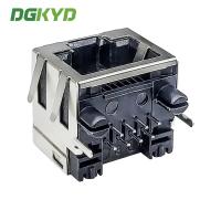 China RJ45 Straight Connector 1x1 8P8C Shielded 30U Gold Plating Modular Jack for 10/100/1000BASE-T for sale