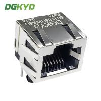China RJ45 Straight Connector 1x1 8P8C Shielded 30U Gold Plating Through Hole Jack for sale