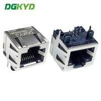 China RJ45 Straight Connector 1x1 8P8C Shielded 30U Gold Plating Through Hole Jack for sale