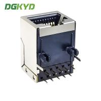 China RJ45 Straight Connector 5921 10P10C Shielded Modular Jack 10/100/1000BASE-T Through Hole for sale