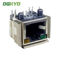 China RJ45 Straight Connector 8P8C With Light Strip Shielding 50U Modular Socket RJ45 Interface DGKYD561188RB5A2DB7M for sale