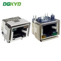 China RJ45 Straight Connector 8P8C With Light Strip Shielding 50U Modular Socket RJ45 Interface DGKYD561188RB5A2DB7M for sale
