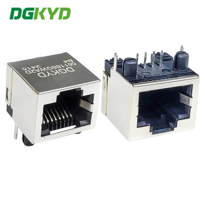 China RJ45 Unshielded 8P8C Network Interface Single Port Connector 6U Gold Plating 10/100/1000BASE-T for sale