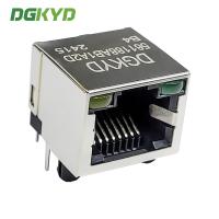 China RJ45 Connector 56 With Light Strip Shielding 8P8C Flat Pin Socket DGKYD561188AB1A2DB4 for sale