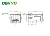 China 2.5Gbit/s Industrial RJ45 Ethernet Connector with 30μ Gold Plating and -40°C to +85°C Operating Range for sale