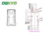 China 5Gbps RJ45 Industrial Ethernet Connector 33mm GY/GY LED THT Right Angle for sale