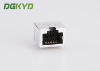 China Metal Shielded RJ45 Ethernet Jack Connector 11.5mm with 8-Position Gold Contacts for PCB Mounting for sale