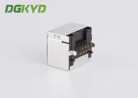 China Metal Shielded RJ45 Ethernet Jack Connector 11.5mm with 8-Position Gold Contacts for PCB Mounting for sale