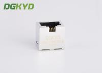 China Metal Shielded RJ45 Ethernet Jack Connector 11.5mm with 8-Position Gold Contacts for PCB Mounting for sale