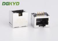 China Metal Shielded RJ45 Ethernet Jack Connector 11.5mm with 8-Position Gold Contacts for PCB Mounting for sale