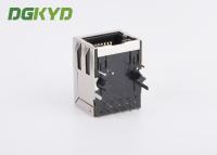 China 100M Tab Down Shield single port CAT5 RJ45 network JACK with filter, G/Y LEDS for sale