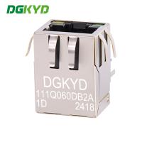 China DGKYD111Q060DB2A1D Single Port RJ45 Connector with 90° Side Plug for Gigabit Networks, 21.3mm Length, -40℃ to +85℃ Operating Range for sale