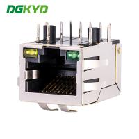 China DGKYD111Q060DB2A1D Single Port RJ45 Connector with 90° Side Plug for Gigabit Networks, 21.3mm Length, -40℃ to +85℃ Operating Range for sale