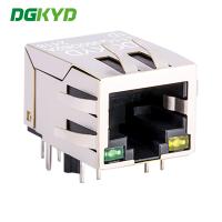 China DGKYD111Q060DB2A1D Single Port RJ45 Connector with 90° Side Plug for Gigabit Networks, 21.3mm Length, -40℃ to +85℃ Operating Range for sale