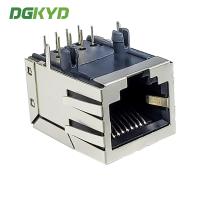 China RJ45 Single Port Shielded Connector 5921 Round Pin Spring Clip 8P8C Through Hole for sale