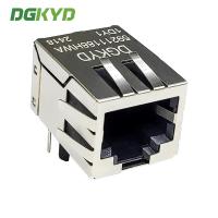 China RJ45 Single Port Shielded Connector 5921 Round Pin Spring Clip 8P8C Through Hole for sale