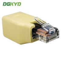 China RJ45 Modular Jack 8P8C 1x1 52M Full Plastic PBT White Through Hole Side Entry for sale