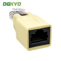 China RJ45 Modular Jack 8P8C 1x1 52M Full Plastic PBT White Through Hole Side Entry for sale
