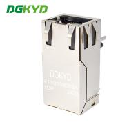 China RJ45 Connector with PoE+ Gigabit Ethernet Filter LED Spring DGKYD 1 Port 1000M for sale