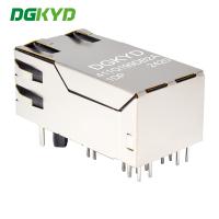 China RJ45 Connector with PoE+ Gigabit Ethernet Filter LED Spring DGKYD 1 Port 1000M for sale
