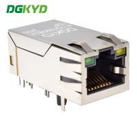 China RJ45 Connector with PoE+ Gigabit Ethernet Filter LED Spring DGKYD 1 Port 1000M for sale