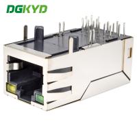China RJ45 Connector with PoE+ Gigabit Ethernet Filter LED Spring DGKYD 1 Port 1000M for sale