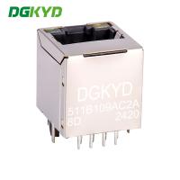 China Top Insertion RJ45 Ethernet Connector with Internal Isolation Transformer - 8 Position 100M BASE-TX Right Angle PCB Mount for sale