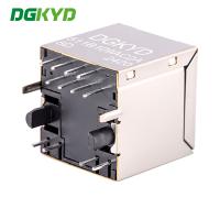 China Top Insertion RJ45 Ethernet Connector with Internal Isolation Transformer - 8 Position 100M BASE-TX Right Angle PCB Mount for sale