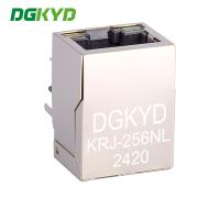 China RJ45 Single Port Jack with Integrated 10/100BASE Transformer 100Mbps Shielded Connector KRJ-256NL for sale