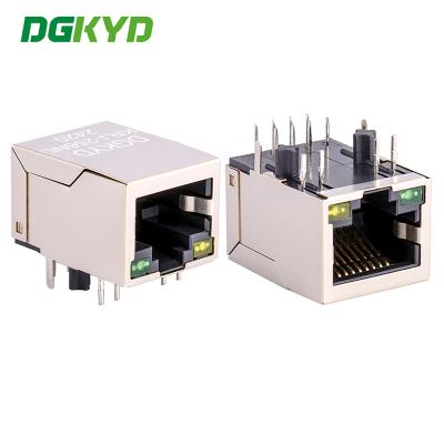 China RJ45 Single Port Jack with Integrated 10/100BASE Transformer 100Mbps Shielded Connector KRJ-256NL for sale