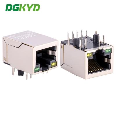 China 90 Degree Direct Insertion RJ45 Connector Lightning Protection With Light Shielding Interface DGKYD111B339AB2A1DFL for sale