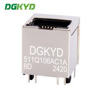 China DGKYD511Q106AC1A8D 180° Vertical RJ45 Connector with 10P8C Configuration and Gigabit Ethernet Filtering for sale