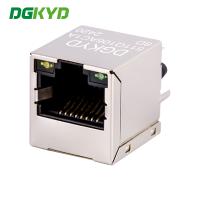 China DGKYD511Q106AC1A8D 180° Vertical RJ45 Connector with 10P8C Configuration and Gigabit Ethernet Filtering for sale
