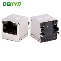 China DGKYD511Q106AC1A8D 180° Vertical RJ45 Connector with 10P8C Configuration and Gigabit Ethernet Filtering for sale