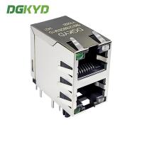 China RJ45 interface 5921 series Ethernet socket 2X1 port 8P8C modular socket with isolation spring DGKYD59212188DE6A1DY1C022 for sale