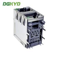 China RJ45 interface 5921 series Ethernet socket 2X1 port 8P8C modular socket with isolation spring DGKYD59212188DE6A1DY1C022 for sale