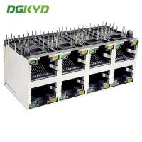 China RJ45 Connector 2X4 With Light Strip Shielded Mesh Socket Modular Socket DGKYD59212488AB1A1DY1E022 for sale