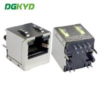 China RJ45 Vertical Interface 100Mbps Integrated Filter Connector with LED Indicators - 8 Position 10G BASE-T Modular Jack DGKYD511B002DA1A8D for sale