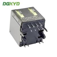 China RJ45 Vertical Interface 100Mbps Integrated Filter Connector with LED Indicators - 8 Position 10G BASE-T Modular Jack DGKYD511B002DA1A8D for sale