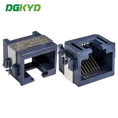 China Single Port RJ45 Ethernet Connector 8.6mm Sinking Plate with SMT Interface and Half Package Shielding for 10/100/1000BASE-T Networks for sale