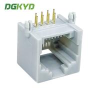 China RJ45 8P8C Ethernet Connector Single Port PBT Gray 10/100/1000BASE-T for sale