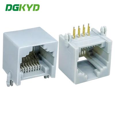 China RJ45 8P8C Ethernet Connector Single Port PBT Gray 10/100/1000BASE-T for sale