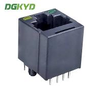 China RJ45 180 Degree Vertical Interface 8P8C With Light All Plastic Connector Network Socket DGKYD52241188JC1A1DB4 for sale