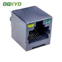 China RJ45 180 Degree Vertical Interface 8P8C With Light All Plastic Connector Network Socket DGKYD52241188JC1A1DB4 for sale