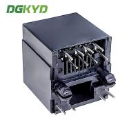 China RJ45 180 Degree Vertical Interface 8P8C With Light All Plastic Connector Network Socket DGKYD52241188JC1A1DB4 for sale