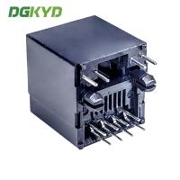 China RJ45 180 Degree Vertical Interface 8P8C With Light All Plastic Connector Network Socket DGKYD52241188JC1A1DB4 for sale