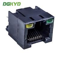 China RJ45 180 Degree 8P8C Full Plastic Connector With Light DGKYD52T1188JB1A1DY1 Modular Interface For Ethernet Socket for sale