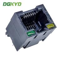 China RJ45 180 Degree 8P8C Full Plastic Connector With Light DGKYD52T1188JB1A1DY1 Modular Interface For Ethernet Socket for sale