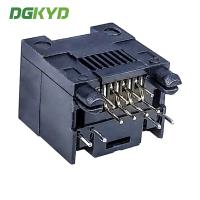 China RJ45 180 Degree 8P8C Full Plastic Connector With Light DGKYD52T1188JB1A1DY1 Modular Interface For Ethernet Socket for sale