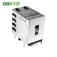 China DGKYD21Q042DE3A2DB057 Dual Port RJ45 Gigabit Network Connector with 30μ Gold Plating and -40℃ to 85℃ Temperature Range for sale
